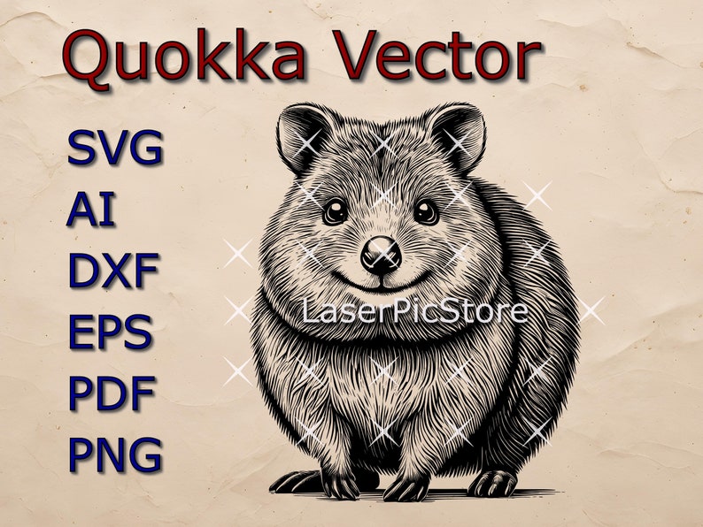 Quokka Vector File - SVG AI DXF - Australian Animal Svg - Quokka Laser ...