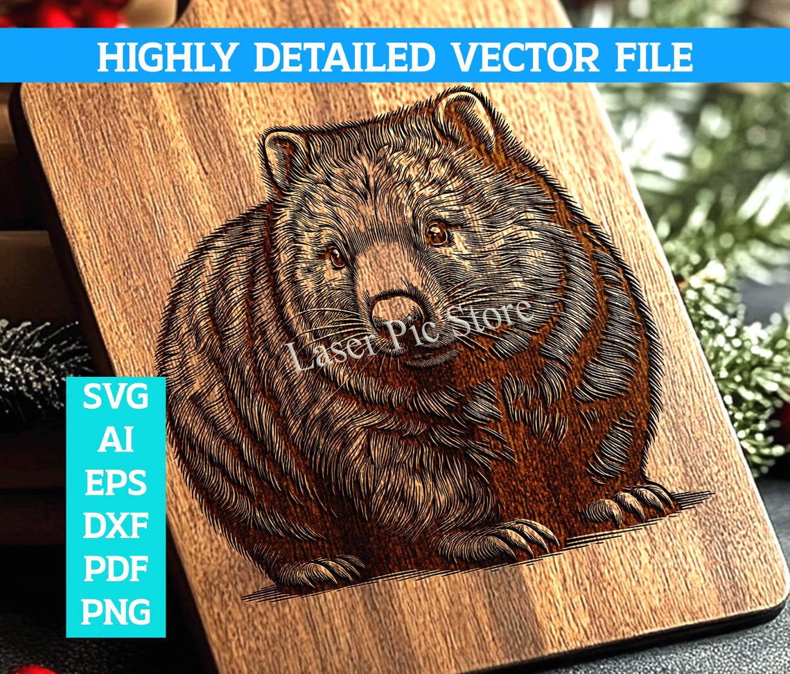 Wombat Vector File - SVG AI DXF - Australian Animal Svg - Wombat Laser ...
