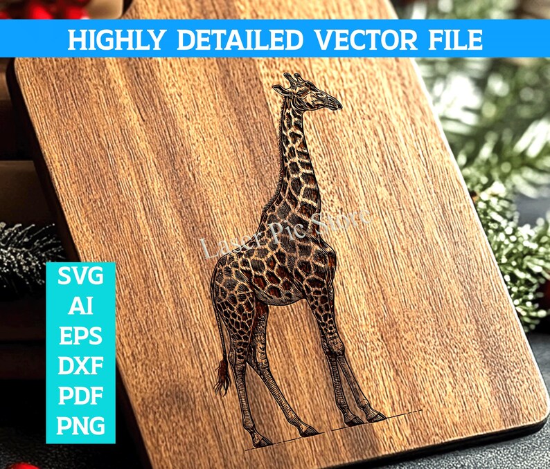 Giraffe Vector File - SVG AI DXF - African Animal Svg - Giraffe Laser ...