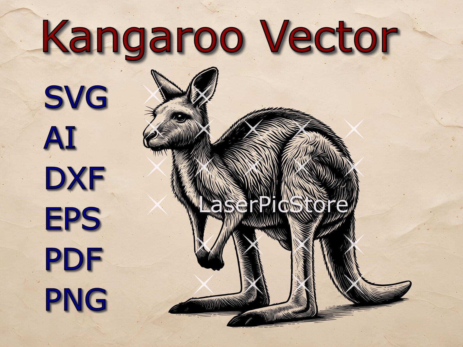 Kangaroo Vector File - SVG AI DXF - Australian Animal Svg - Kangaroo ...