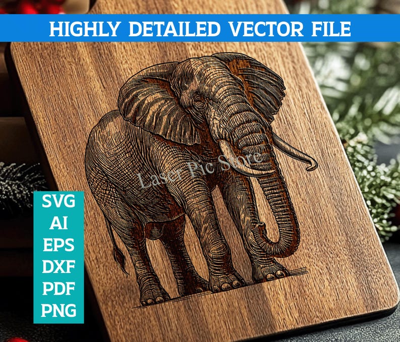 Elephant Vector File - SVG AI DXF - African Animal Svg - African ...