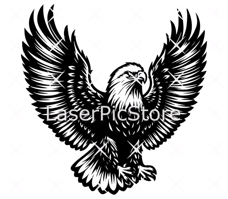 6 Bald Eagle Vector Files - SVG AI DXF Eps - Basic Lines Svg Files ...