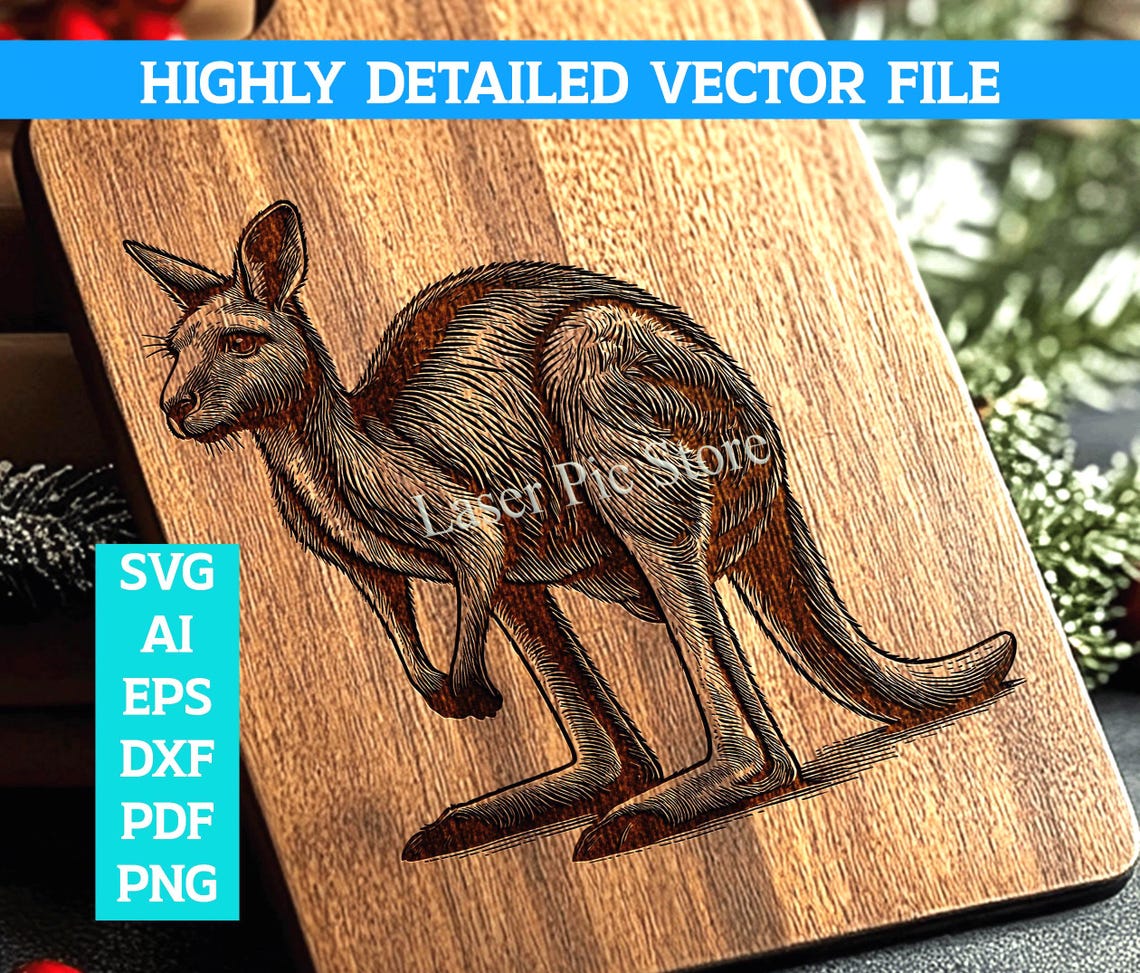 Kangaroo Vector File - SVG AI DXF - Australian Animal Svg - Kangaroo ...
