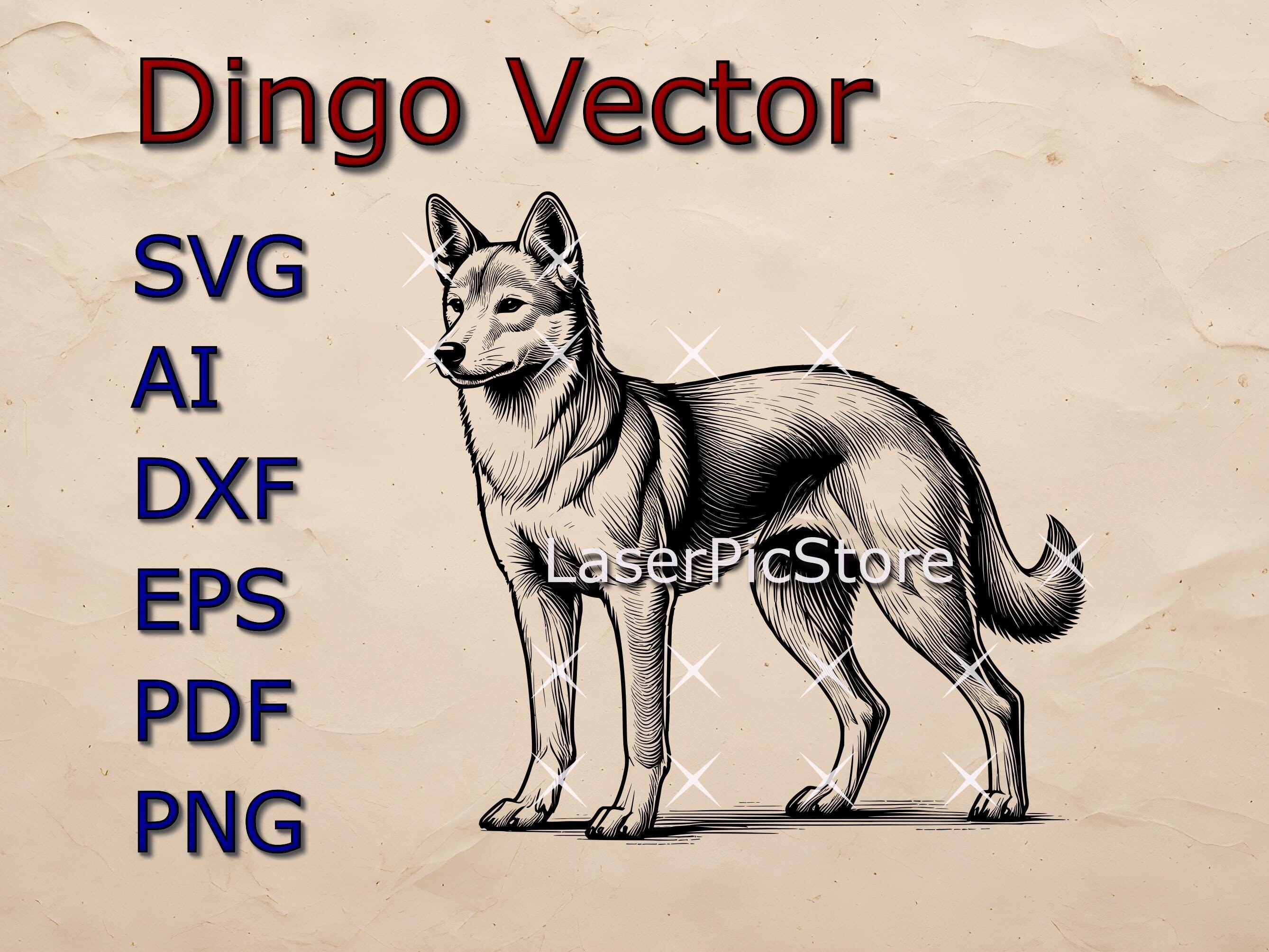 Dingo Vector File - SVG PNG DXF - Dingo Svg - Australian Animal Vector ...