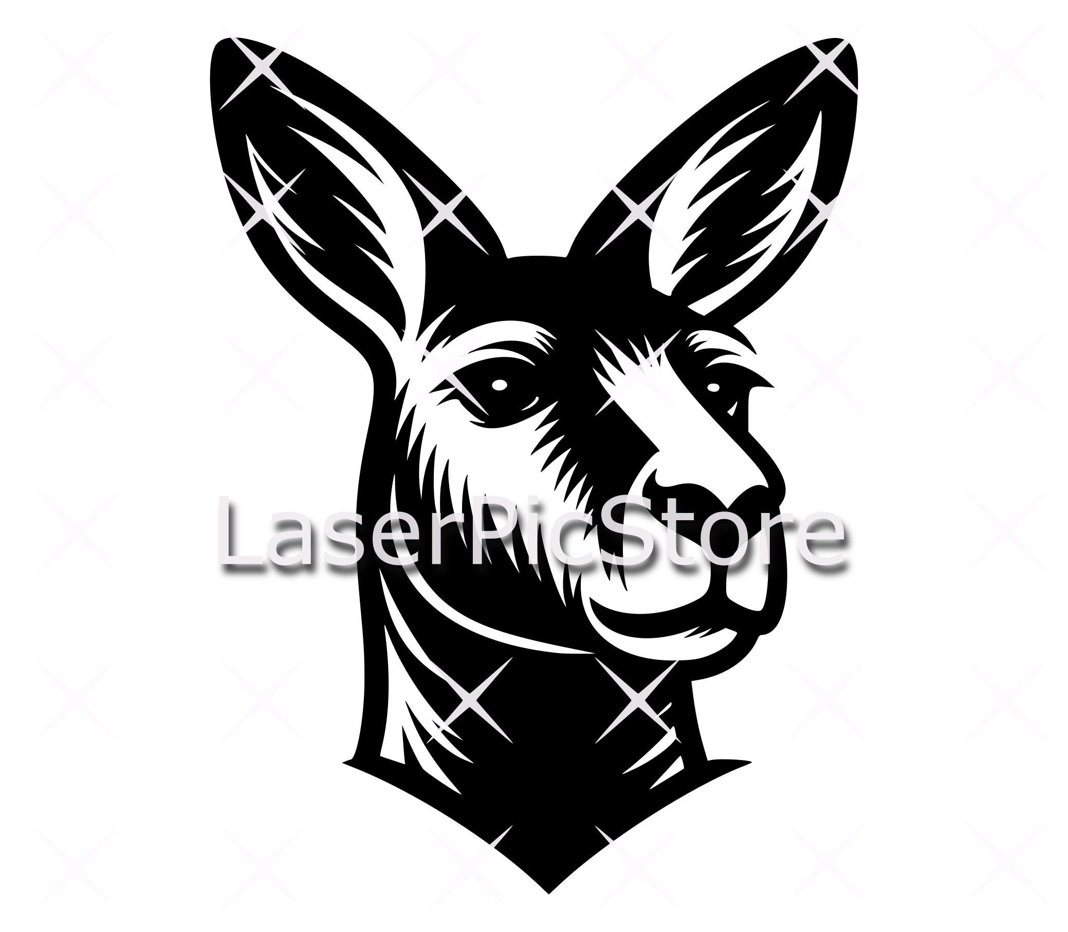 6 Kangaroo Vector Files - SVG AI DXF Eps - Basic Lines Svg Files ...