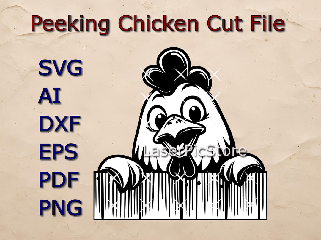Peeking Chicken Cut File - Double Layered File - Farm Themed Engraving ...