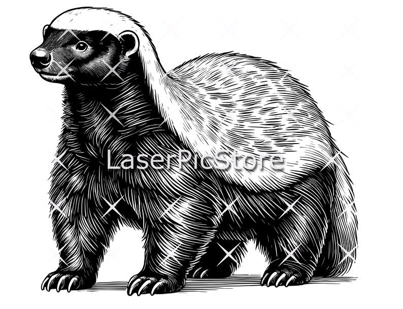 Honey Badger Vector File - SVG AI DXF - African Animal Svg - Honey ...