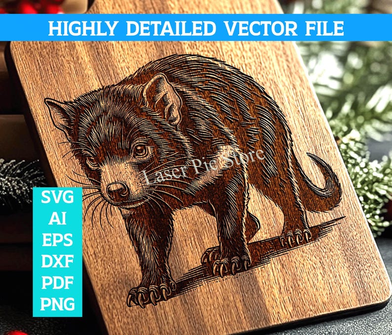Tasmanian Devil Vector File - SVG AI DXF - Australian Animal Svg ...
