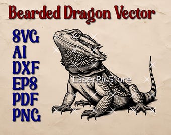 Bearded Dragon Vector File - SVG AI DXF - Australian Animal Svg ...