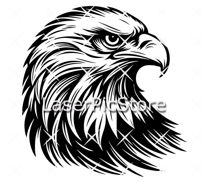 6 Bald Eagle Vector Files - SVG AI DXF Eps - Basic Lines Svg Files ...