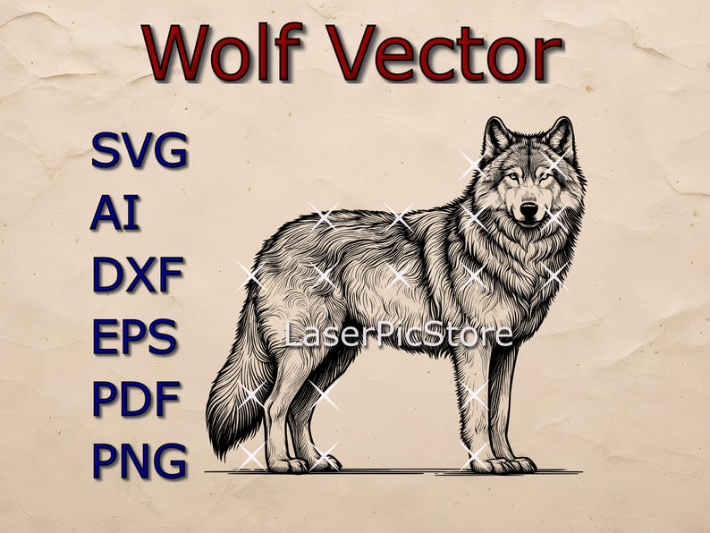 Gray Wolf Vector File - SVG AI DXF - American Animal Svg - Grey Wolf ...