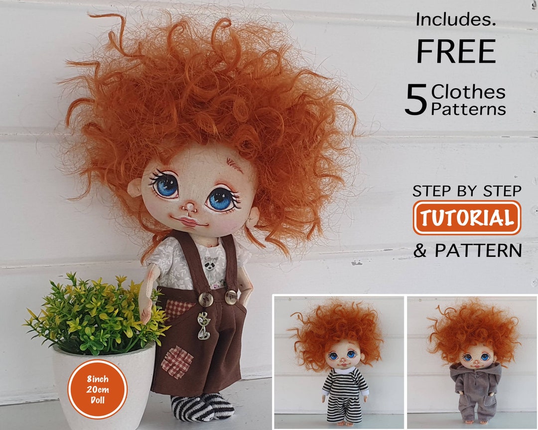 Rag Doll Pattern Cloth Doll Pattern Doll Clothes Pattern Doll Sewing ...