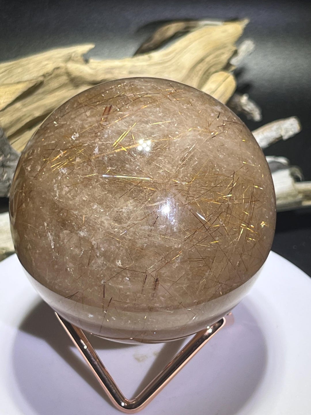 Gold Rutile Quartz Sphere - Etsy
