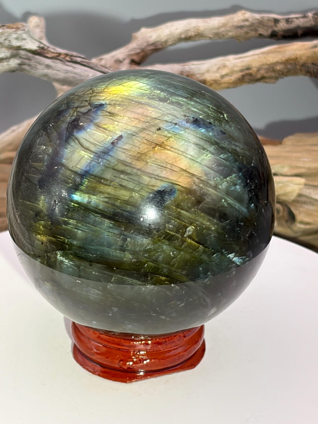 Sunset Flash Labradorite Sphere With Holder - Etsy