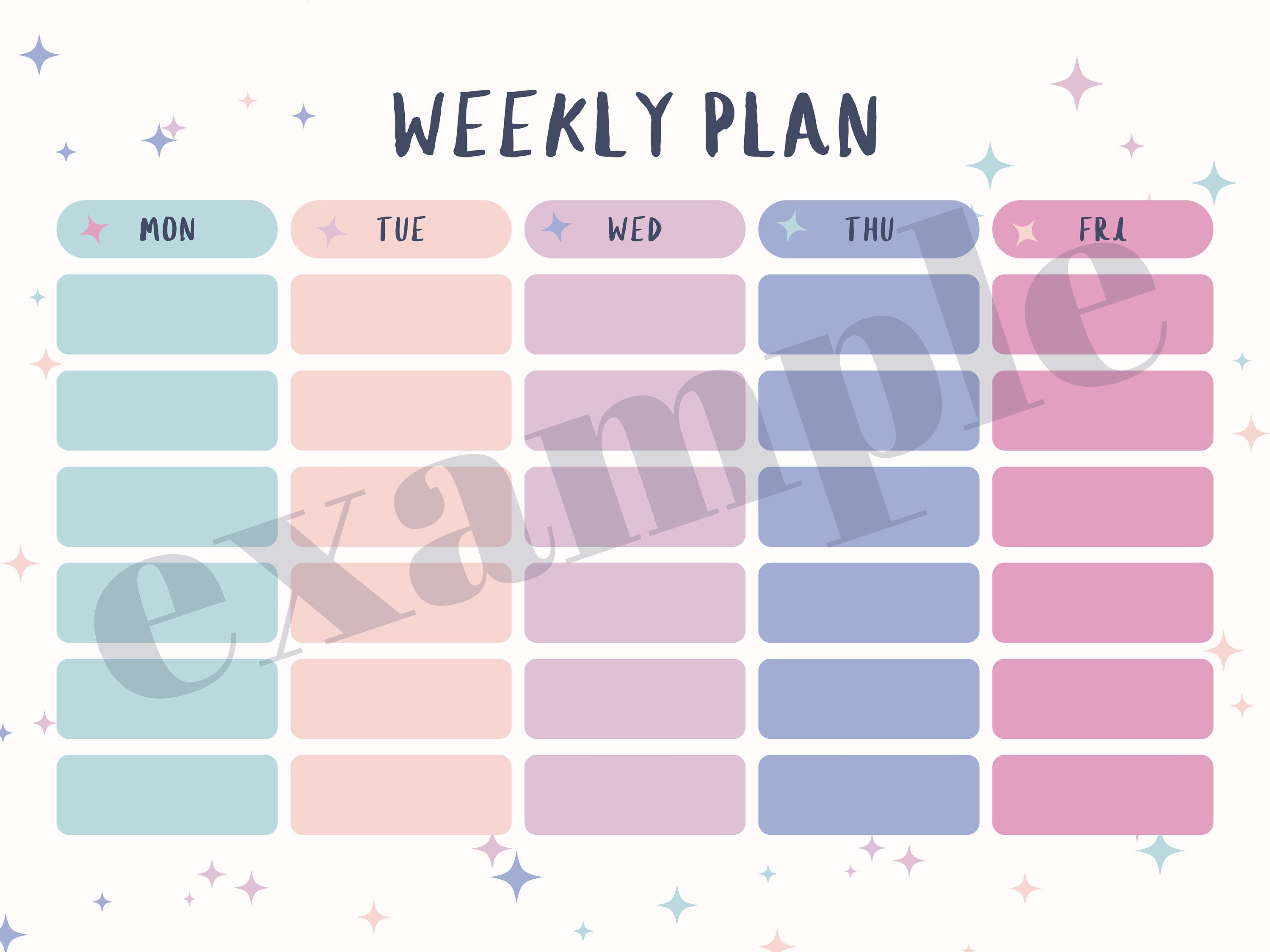 Weekly Planner Digital File Printable - Etsy