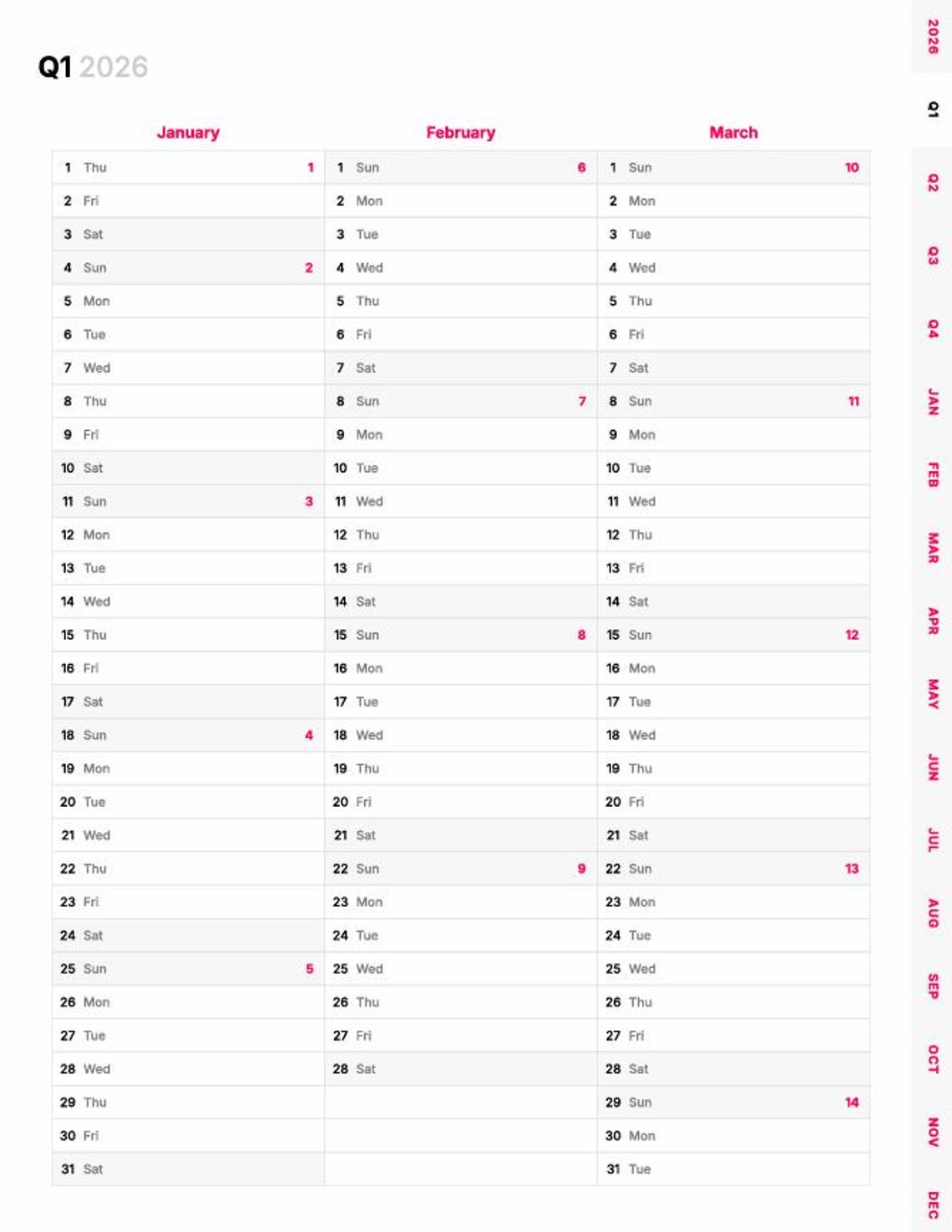 2026 Minimalist Digital Planner | Weekly & Monthly Layout (PDF) - Etsy