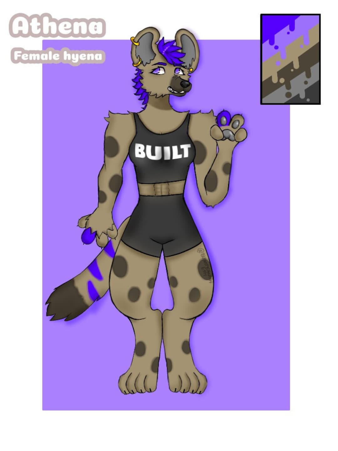 Hyena Fursona Adoptable Full Body Reference Sheet (DIGITAL FILE ONLY ...
