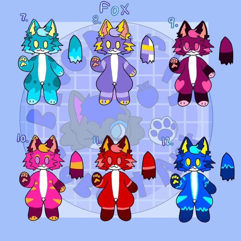 Wolves,cats, Raccoons, and Fox Fursona Adoptables (NO PHYSICAL ITEMS ...