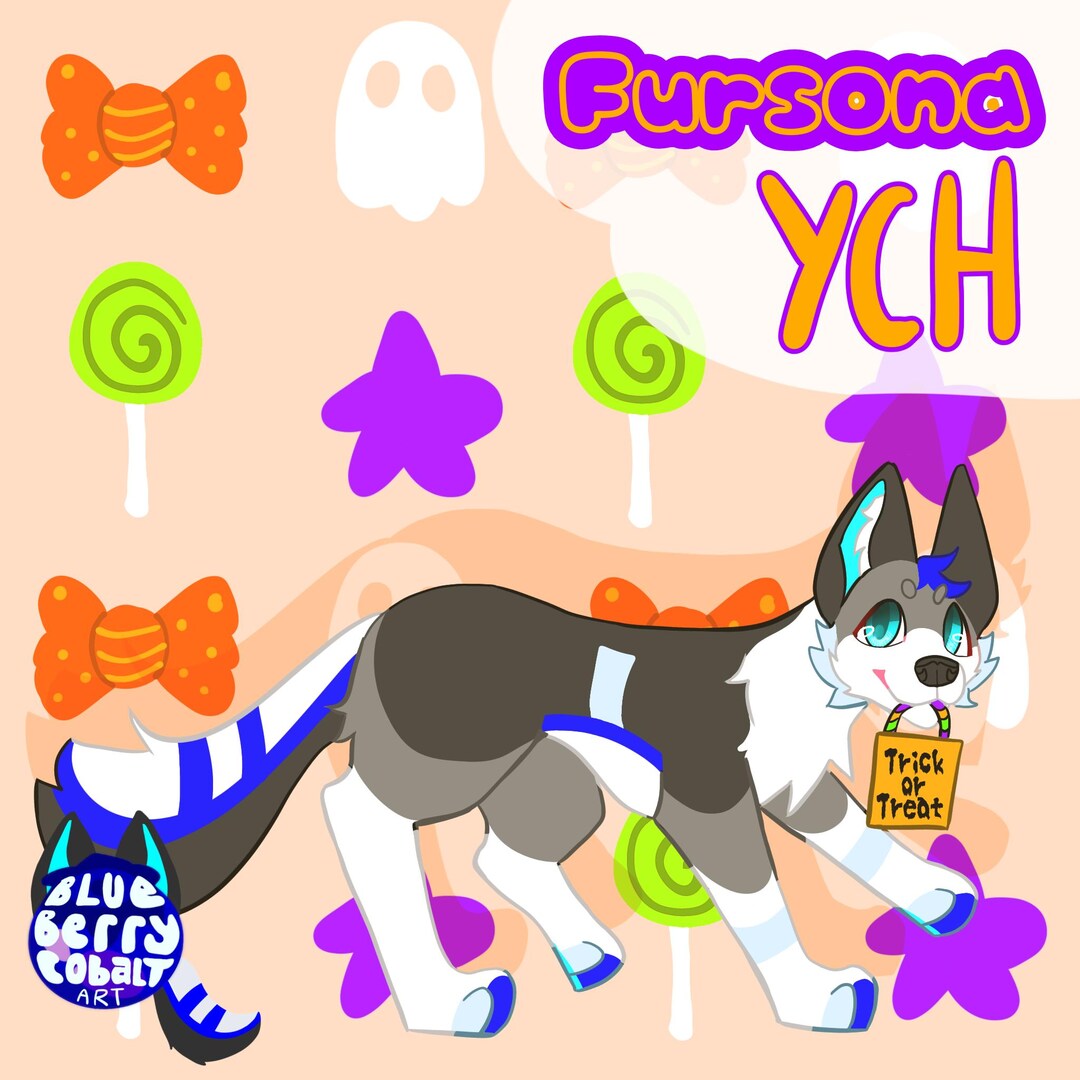 Cute Fursona Halloween YCH! Customizable Background! (DIGITAL ONLY) - Etsy