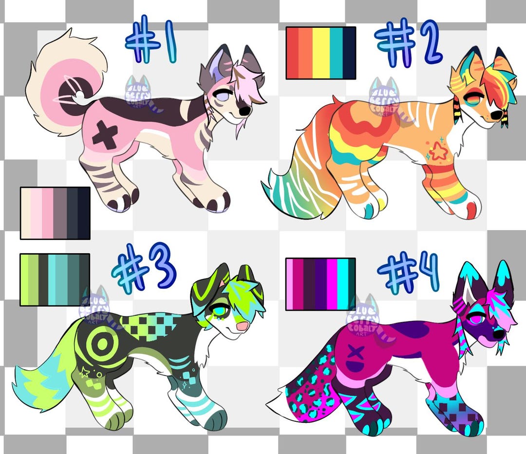 Emo/sparkledog Fursona Adoptables! (DIGITAL Item ONLY) - Etsy