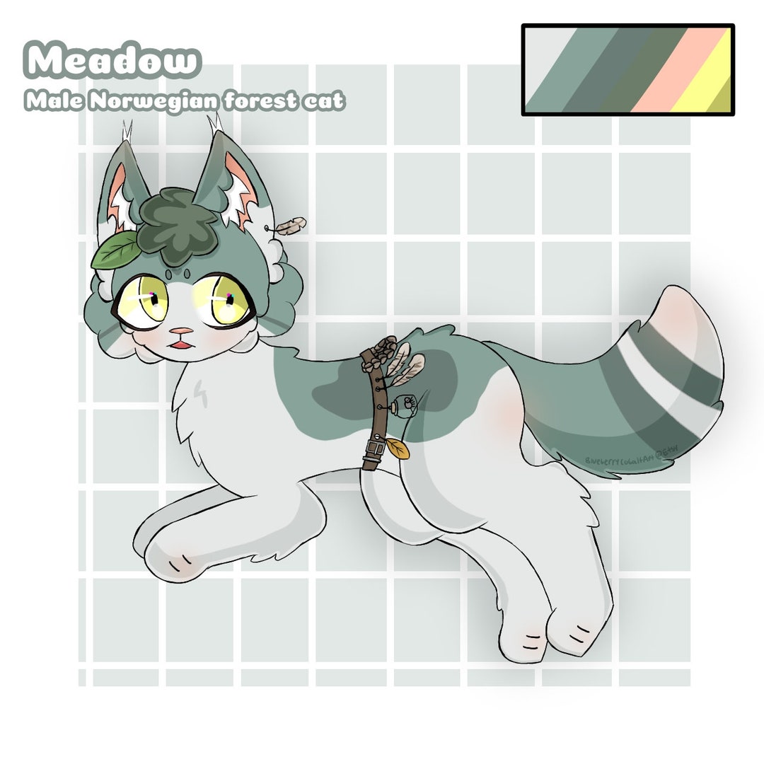 Feral Cat Original Character/ Fursona Adoptable Full Body Picture ...