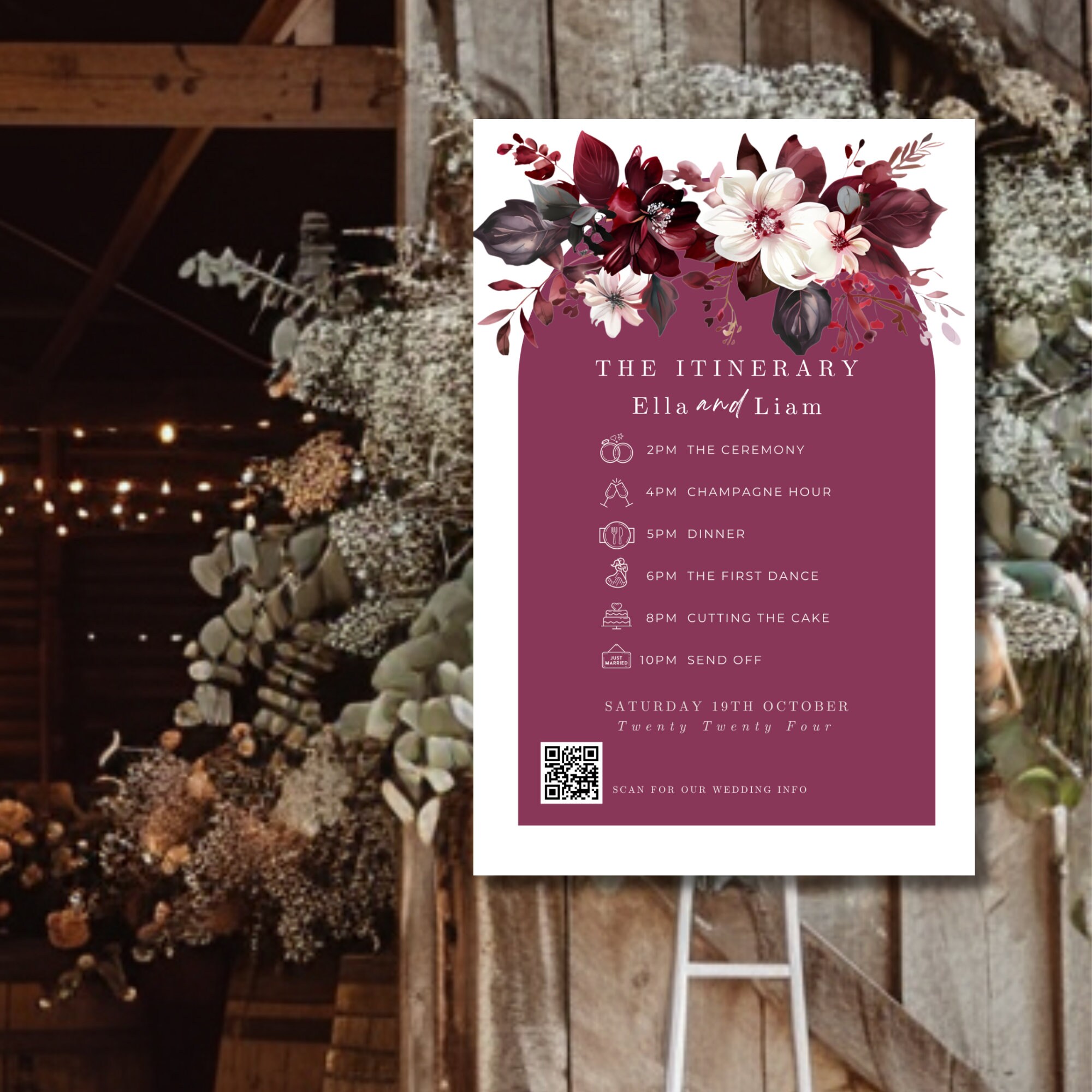 Wedding Itinerary, Wedding Program, Wedding Schedule, Wedding Timeline ...