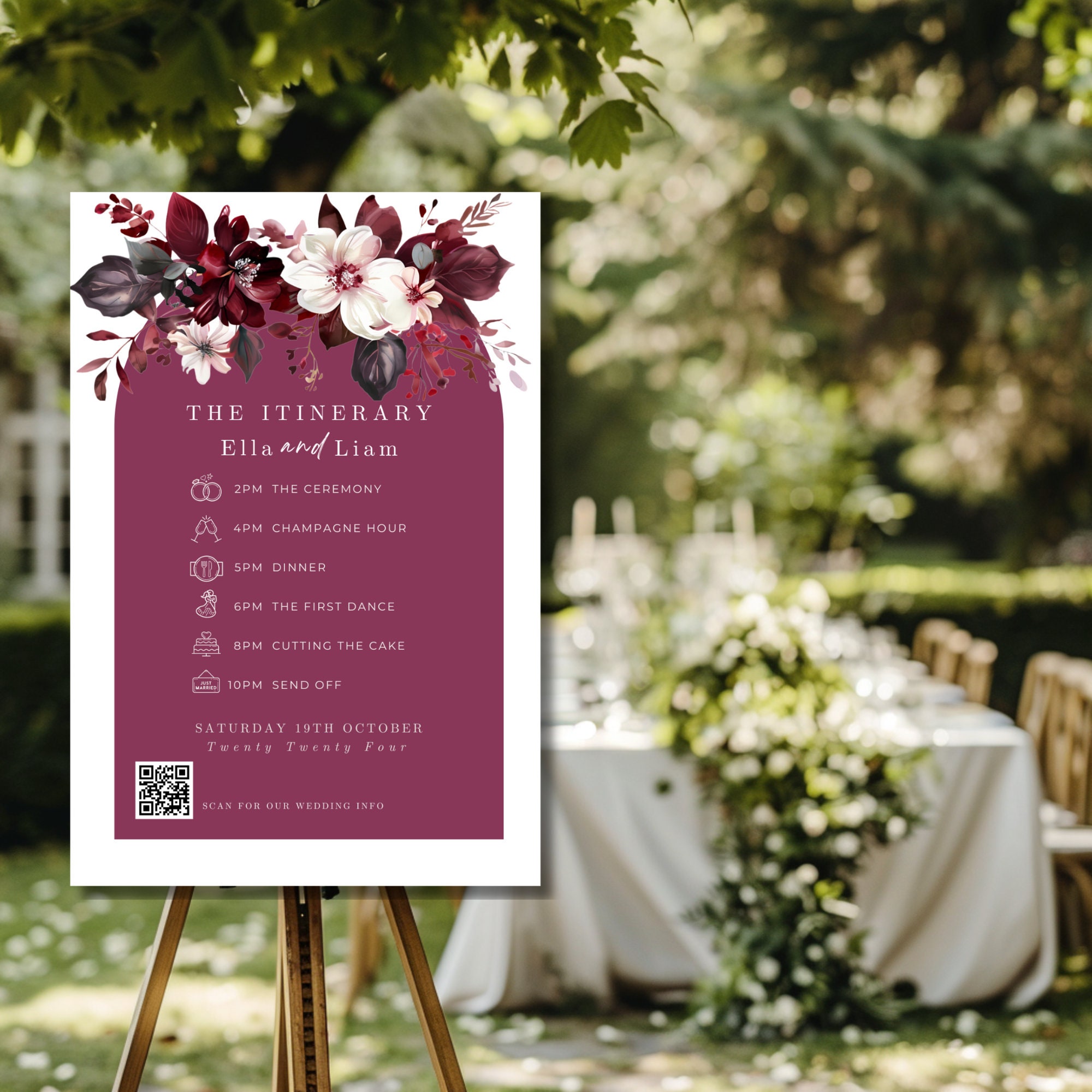 Wedding Itinerary, Wedding Program, Wedding Schedule, Wedding Timeline ...