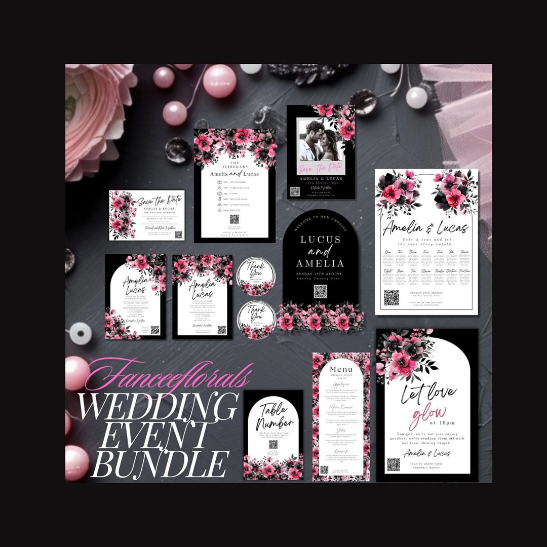 Wedding Invitation Suite, Template Bundle, Wedding Invitation Stack ...