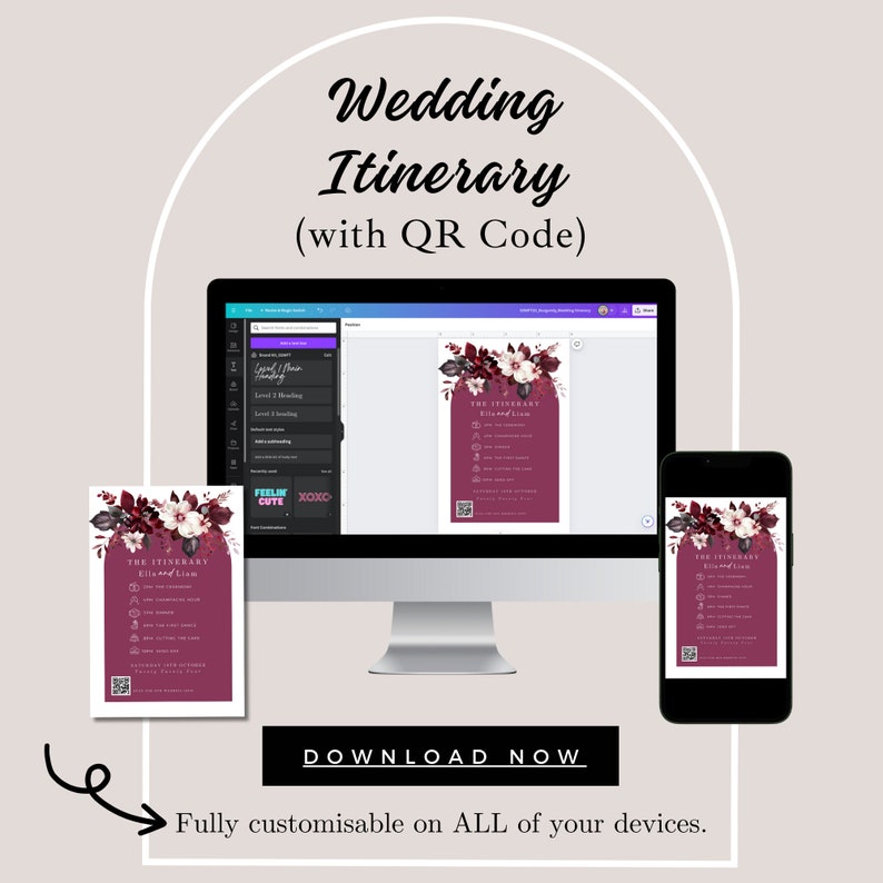 Wedding Itinerary, Wedding Program, Wedding Schedule, Wedding Timeline ...