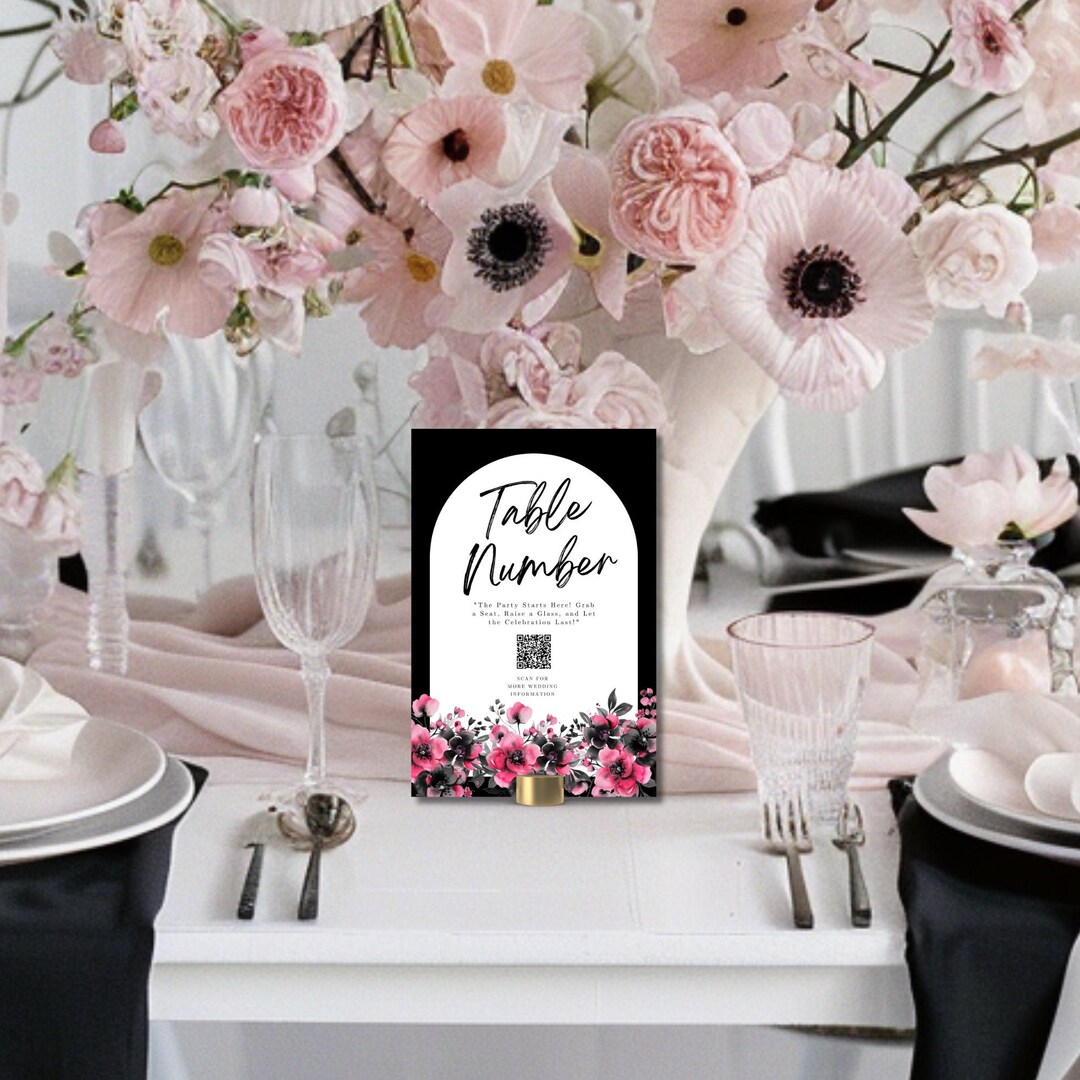 Wedding Table Numbers With QR Code, Wedding Table Signs, Table Number ...