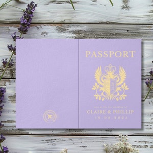 Passport Wedding Invitation & Save the Date Boarding Pass, Lavender ...