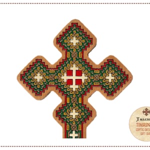 8in | Coptic Orthodox "iota COPTIC Art" Wooden Hand-made | Hand Painted ...