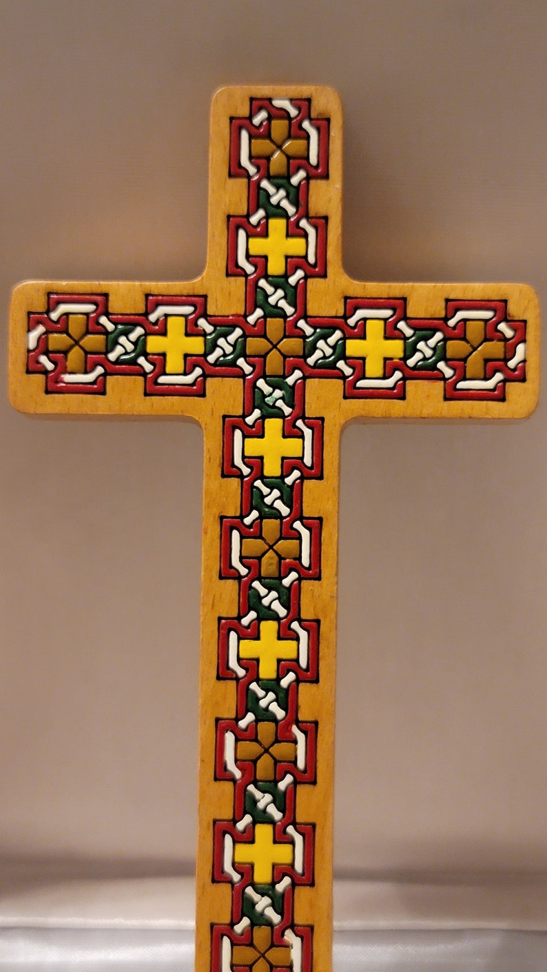 8in | Coptic Orthodox "iota COPTIC Art" Wooden Hand-made | Hand Painted ...