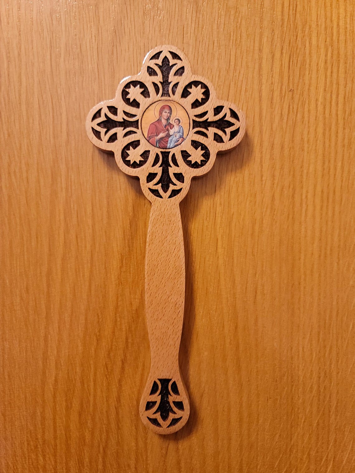 8.3in | Coptic Orthodox Hand Made Wooden Cross | With Icons of Our Lord ...
