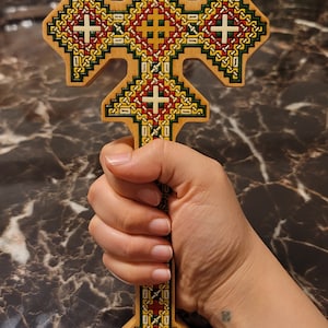 10in | Coptic Orthodox "iota COPTIC Art" Wooden Hand-made | Hand ...