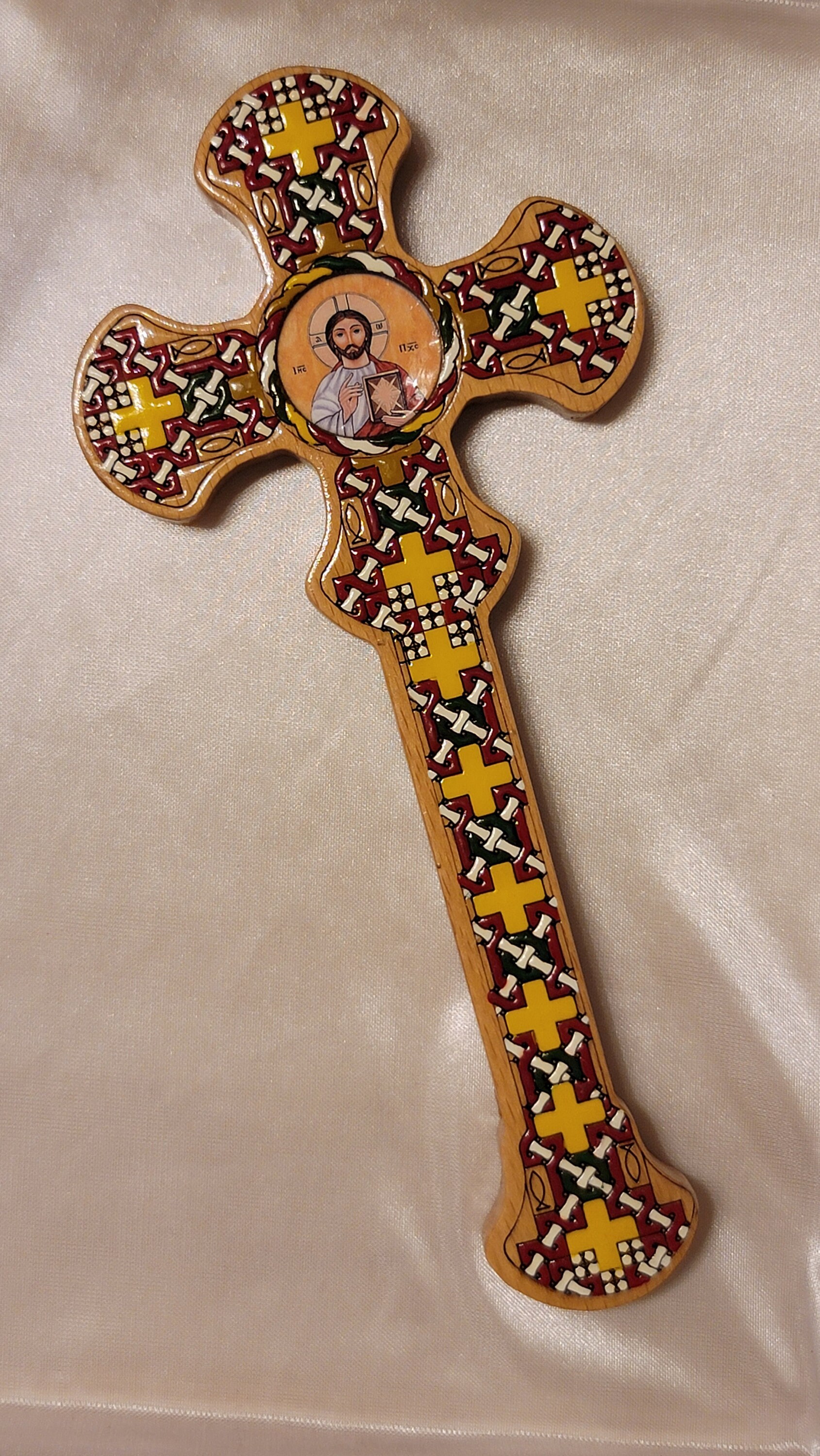 7.5in Coptic Orthodox iota COPTIC Art Wooden Hand-made Hand Painted ...
