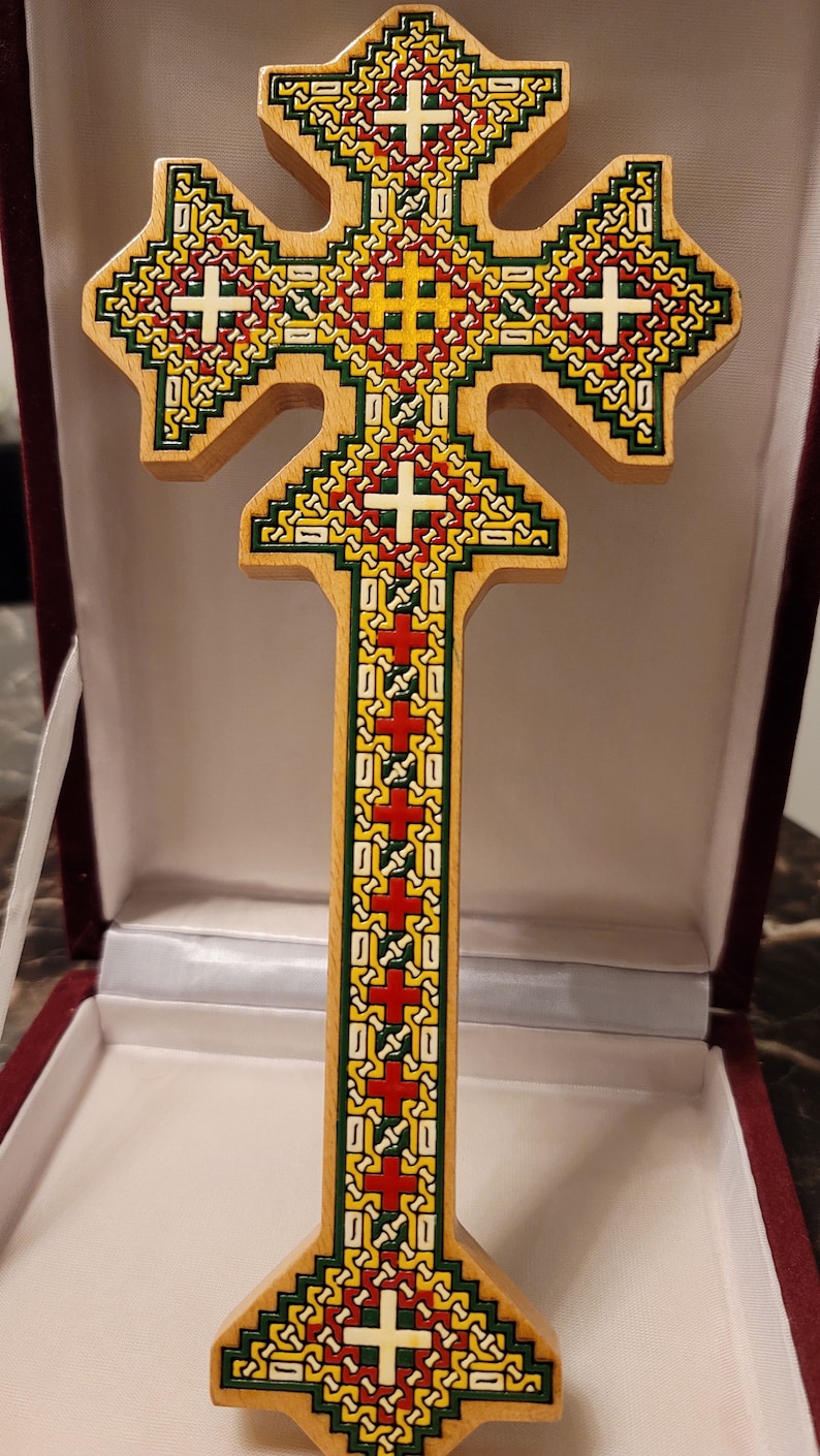 10in | Coptic Orthodox "iota COPTIC Art" Wooden Hand-made | Hand ...