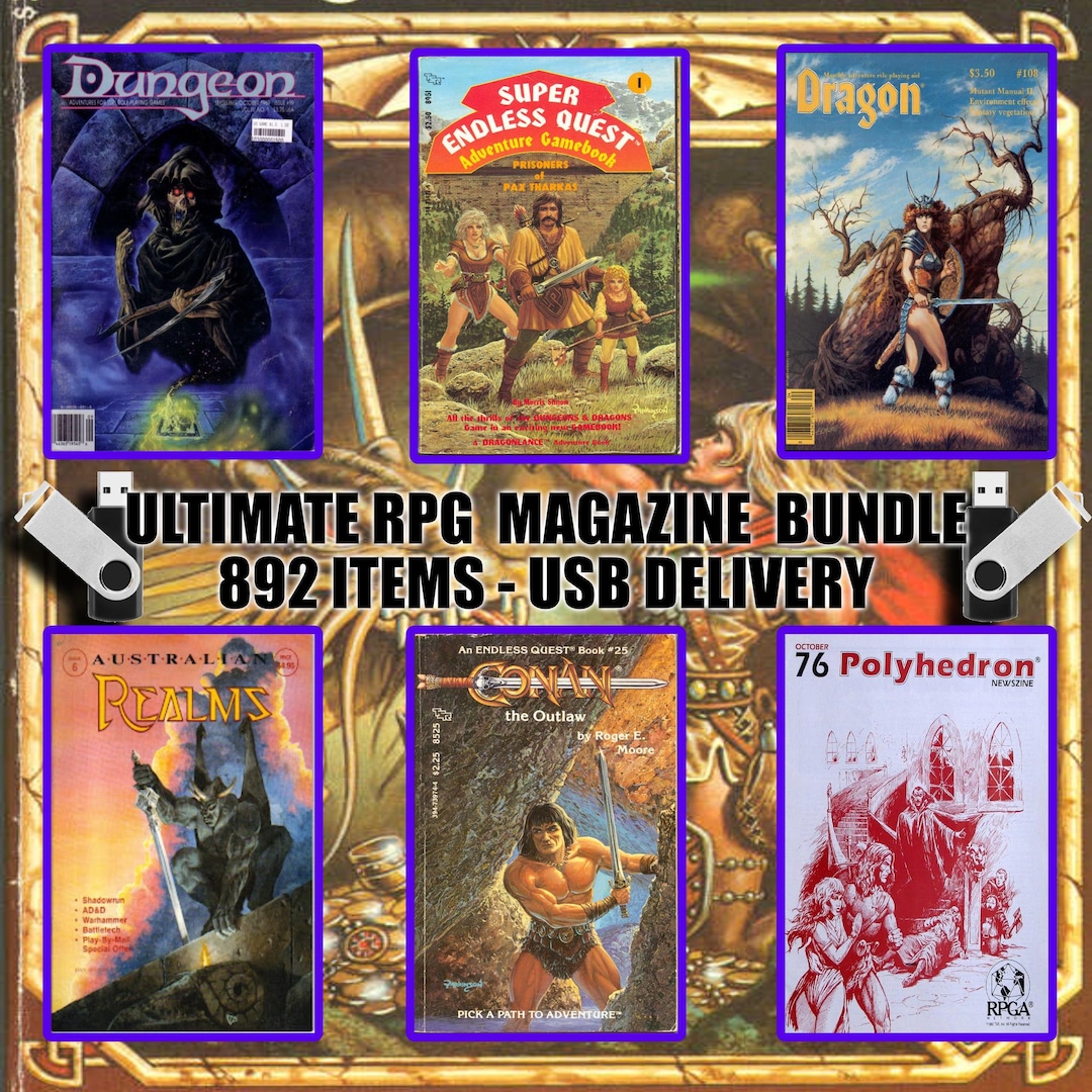 892 Books and Magazines Ultimate RPG Bundle .pdf on USB - Etsy
