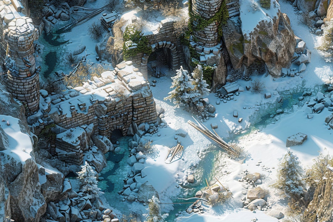 Wilderness Map 13 Snow Dungeons and Dragons Fantasy Tabletop Role ...