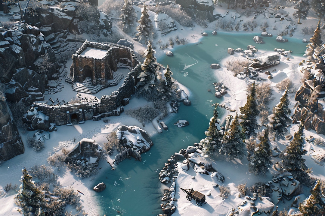 Wilderness Map 2 Snow Dungeons and Dragons Fantasy Tabletop Role ...