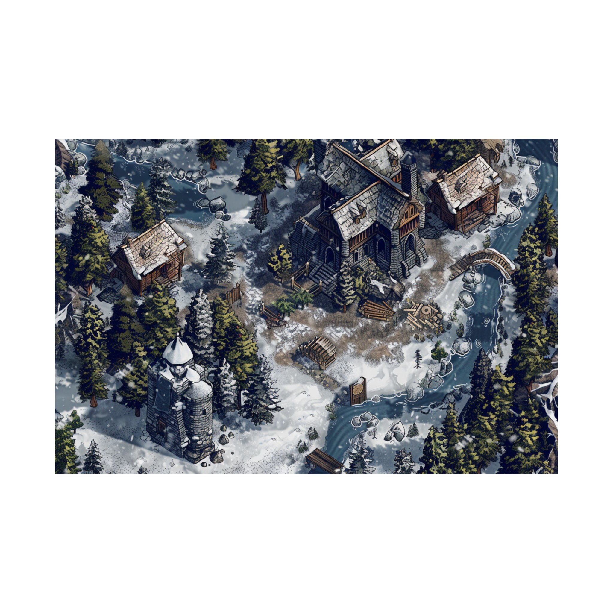 Wilderness Snow 3 Poster Game Map Various Sizes Dungeons and Dragons ...