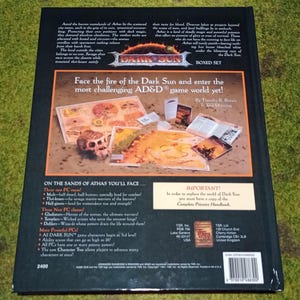 HARDCOVER Dark Sun Campaign Setting Box Set Advanced Dungeons Dragons ...
