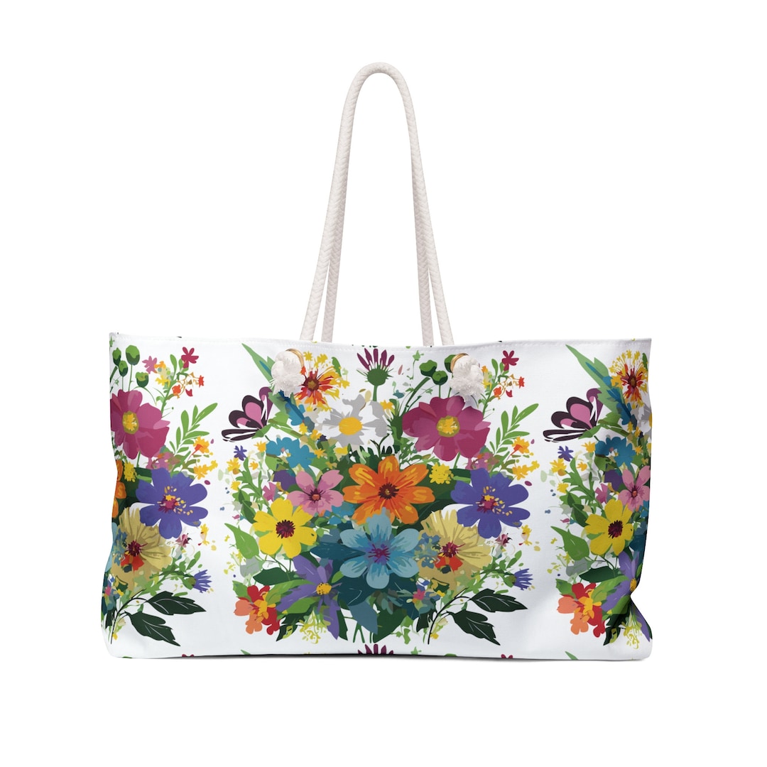 Floral Weekender Bag Fashion Bag Reusable Bag Beach Bag Artistic Bag - Etsy