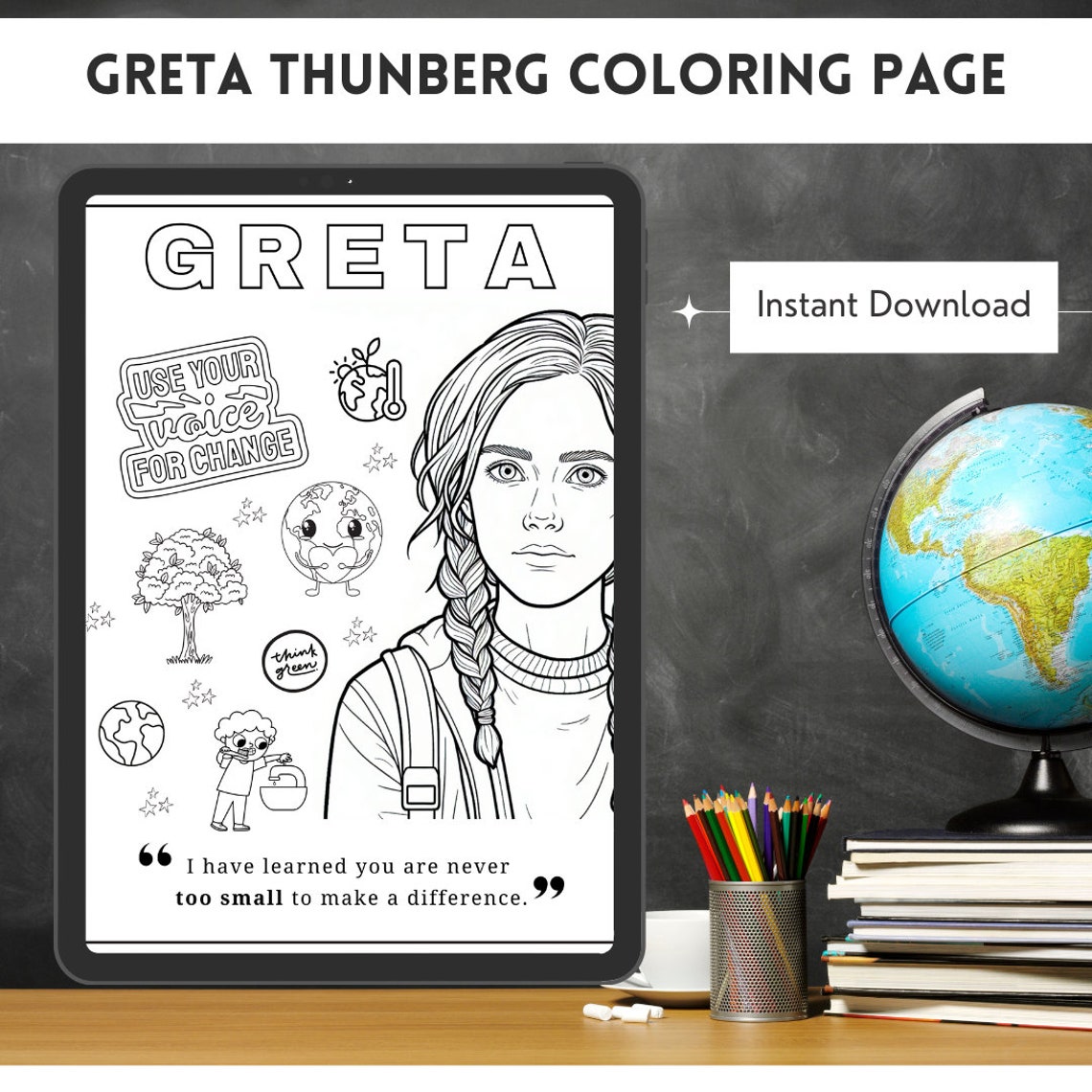 Greta Thunberg Coloring Page | Climate Activist | International Women's ...