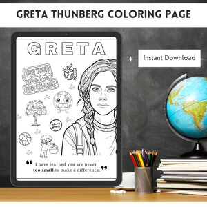 Greta Thunberg Coloring Page | Climate Activist | International Women's ...