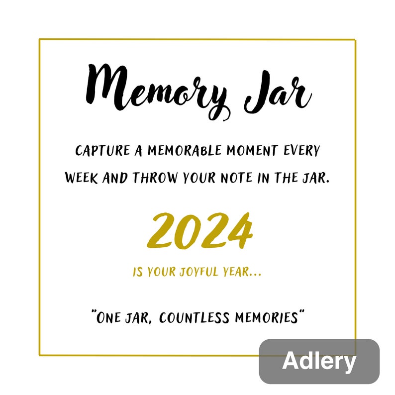 Memory Jar Notes for New Year's, 2024, Anniversary, Birthday, College ...