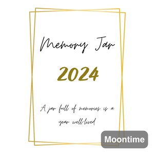 Memory Jar Notes for New Year's, 2024, Anniversary, Birthday, College ...