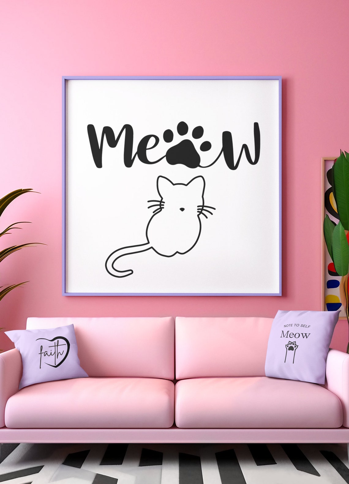 Meow Svg, Paw Svg, Cute Bag Print, Funny Cat Png Cat Lover Svg, Cats ...