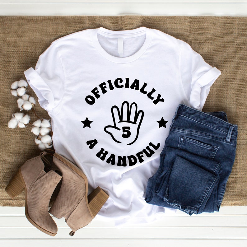 5th Birthday Svg, Officially Five Svg, I'm a Handful Svg, Fifth ...