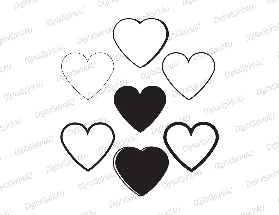 Buy Hearts Svg Bundle Heart Outline Svg Heart Cut Files Heart Clipart ...